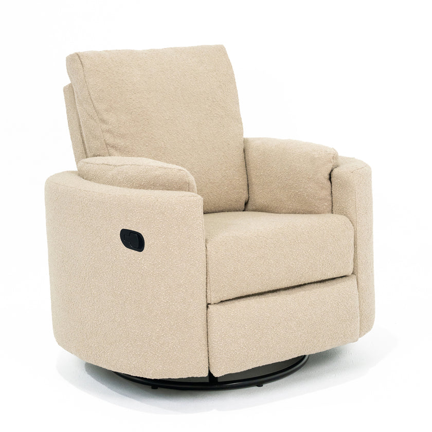 Fluff Mumma Bouclé Glider Recliner Arm Chair | Biscuit – Fluff Daddy
